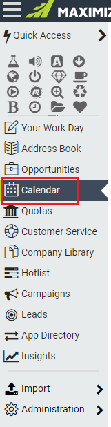 Calendar Page – Maximizer