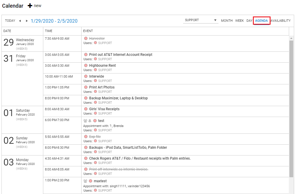 Calendar Page – Maximizer