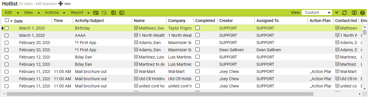 Modify Task Dates – Maximizer