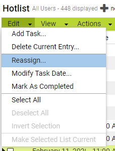Reassign Hotlist Tasks – Maximizer