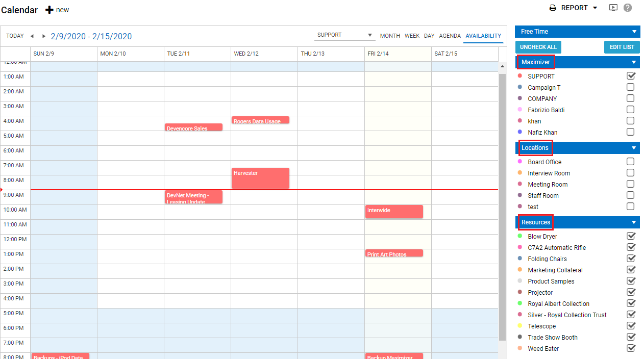 View The Availability Of Users Locations And Resources – Maximizer
