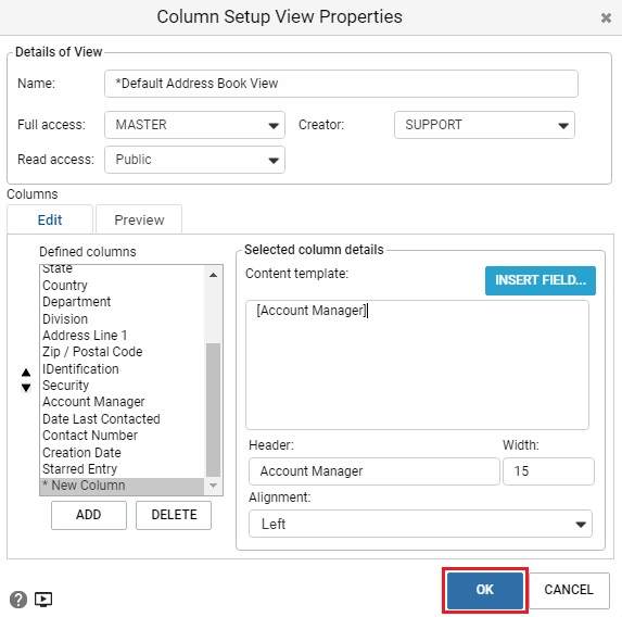 Change An Existing Column Setup – Maximizer