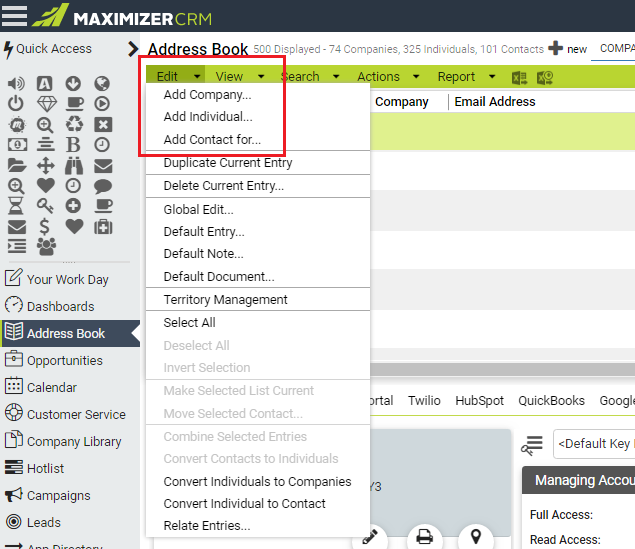 Find Duplicate Address Book Entries – Maximizer