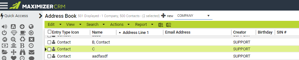 Retrieve A List of Cases for An Address Book Entry – Maximizer
