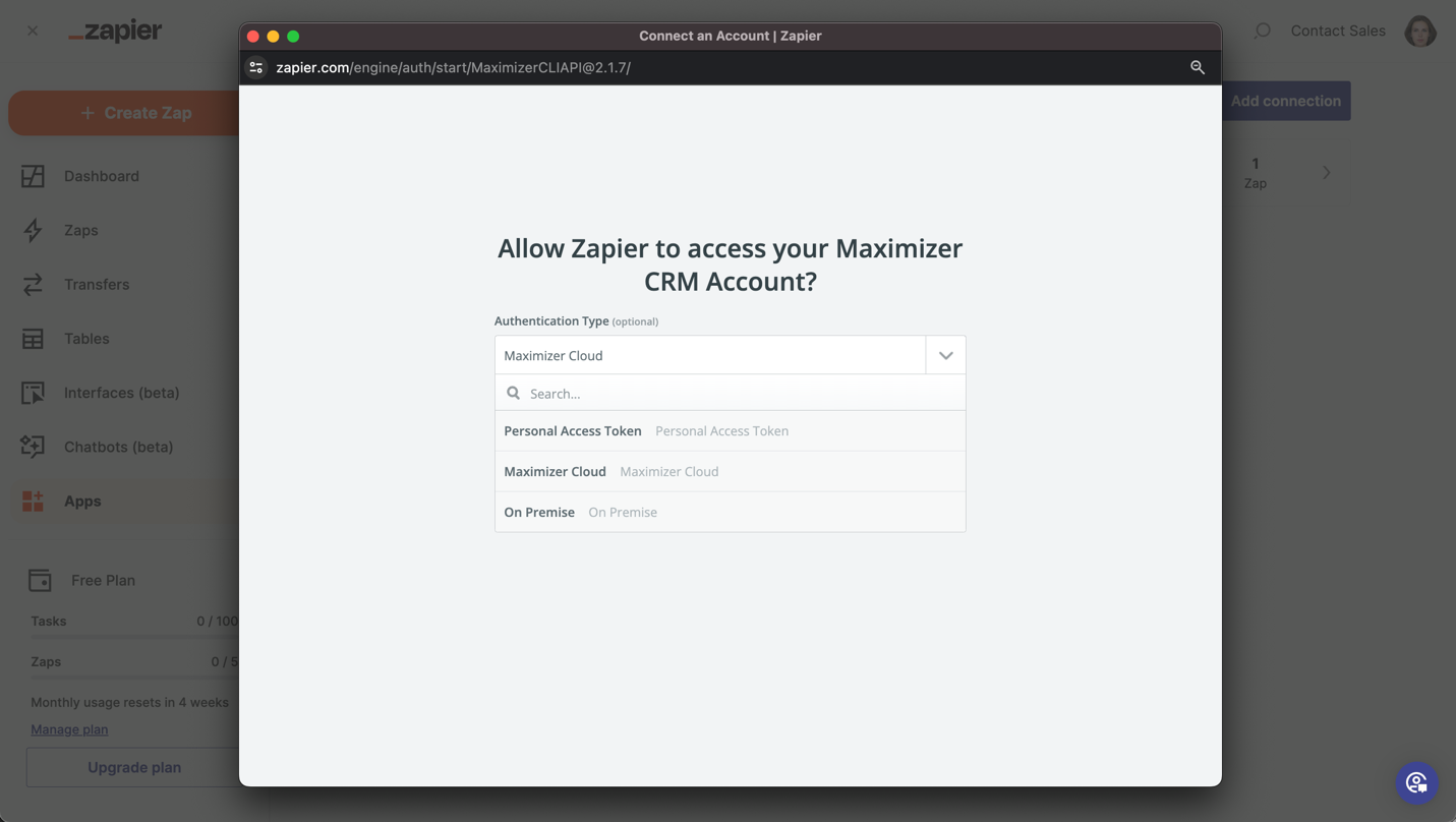 Setting Up Zapier For Maximizer Cloud – Maximizer