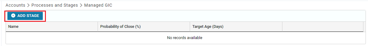 Modify or Create an Account Process and Stages via Settings – Maximizer