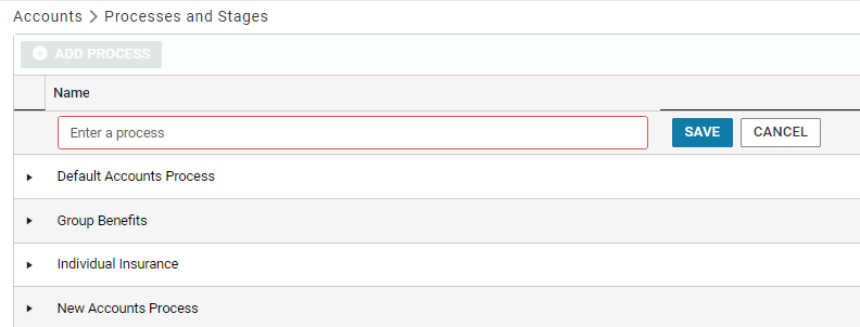 Modify or Create an Account Process and Stages via Settings – Maximizer