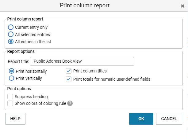 Print a Column Report – Maximizer