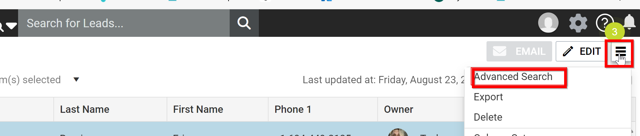 Editing A Saved Search In Leads Module – Maximizer