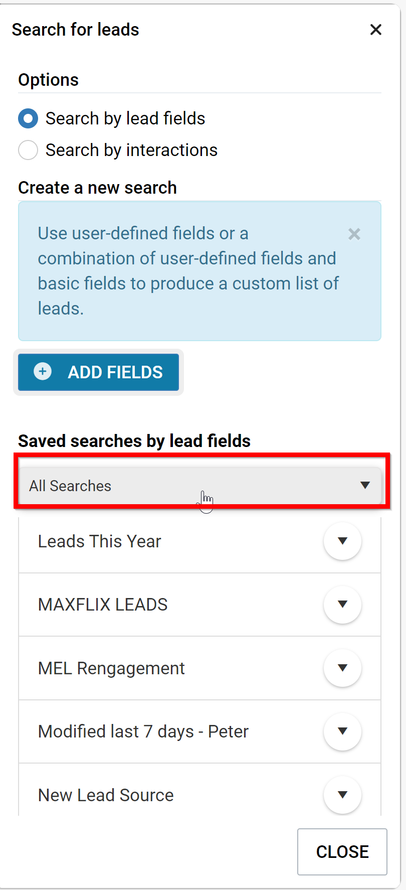 Editing A Saved Search In Leads Module – Maximizer