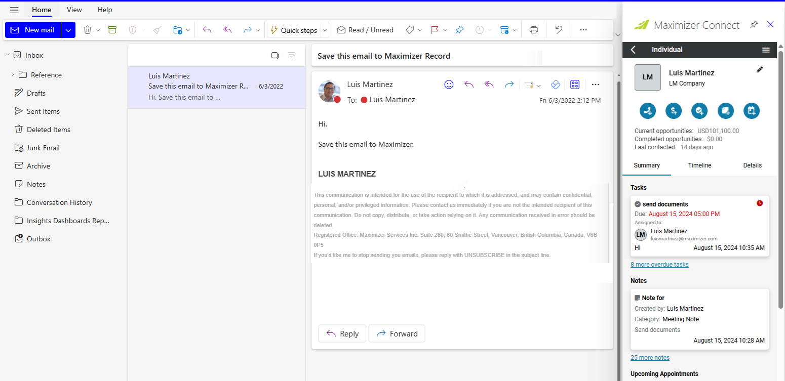 Microsoft Outlook Integration – Overview (Maximizer CRM app for Outlook ...