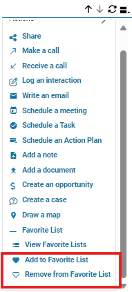 Add or remove entries in a favorite list – Maximizer