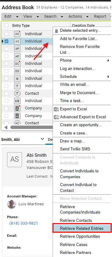 Retrieve related entries – Maximizer