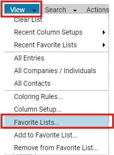 Create a favorite list – Maximizer