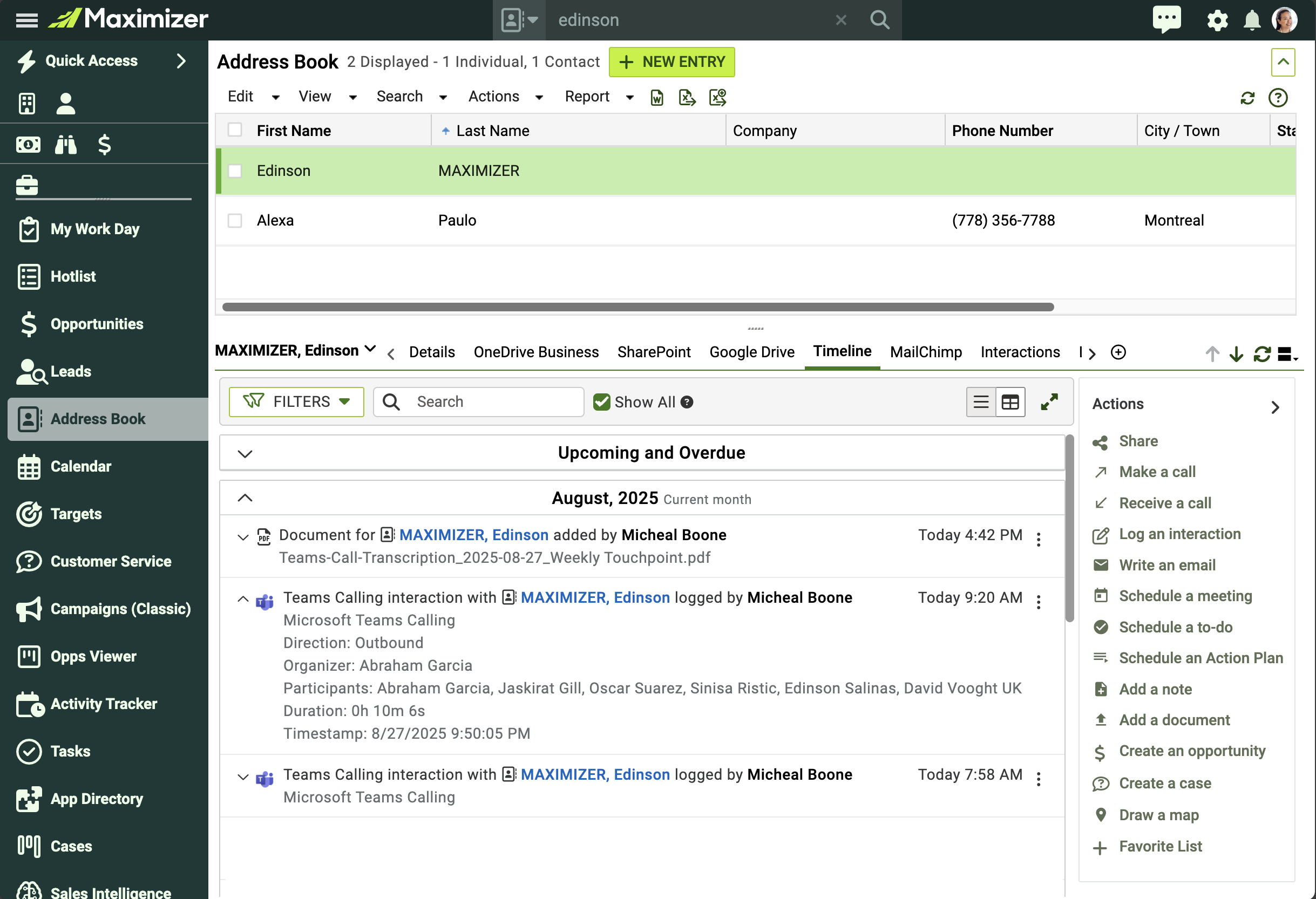 Maximizer Cloud - August 2025.8 – Maximizer