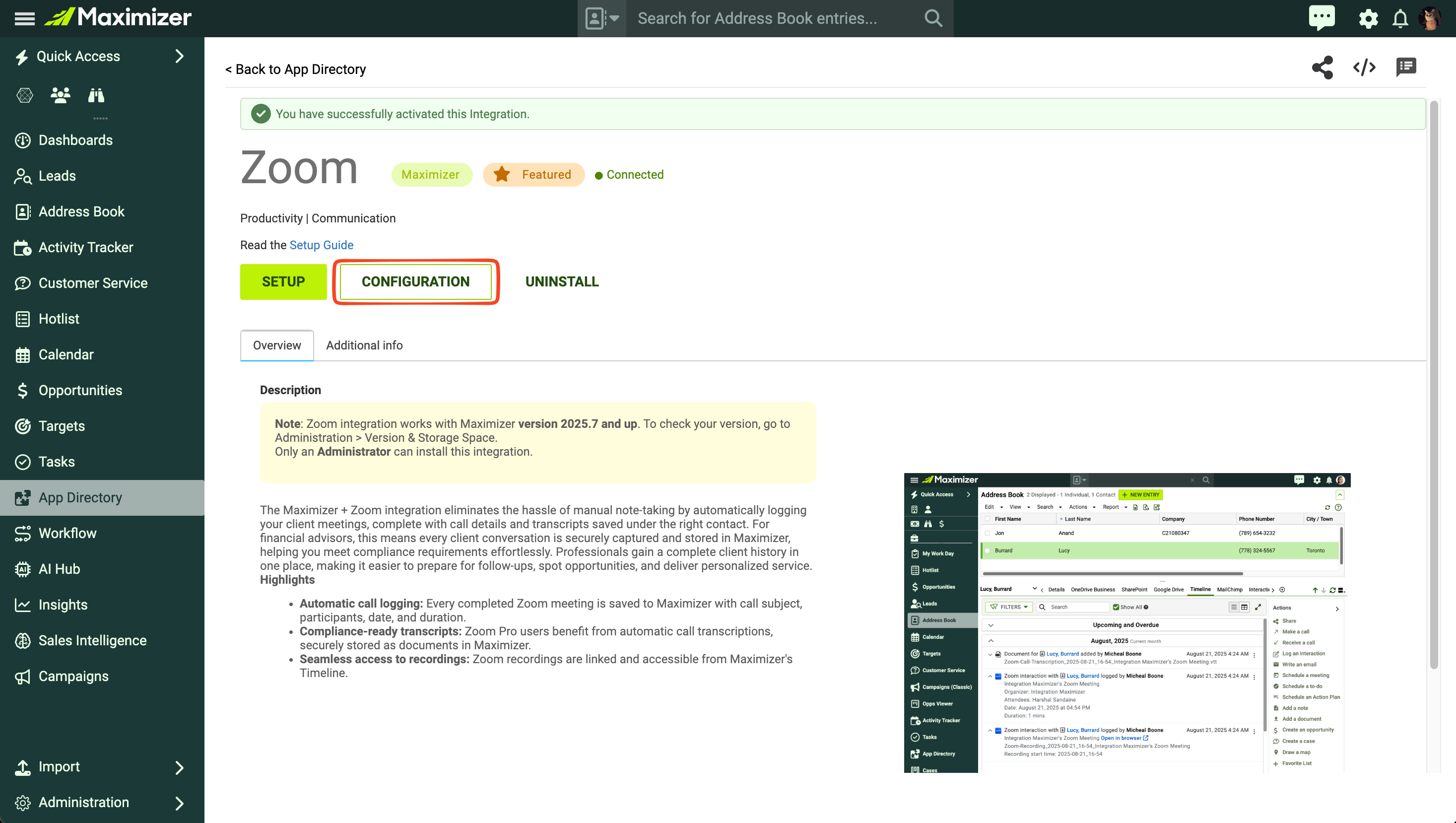 Zoom Integration – Installation Guide – Maximizer